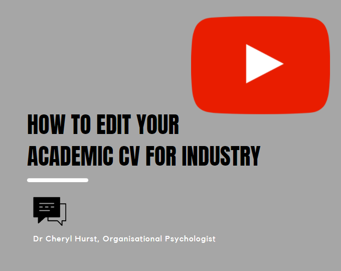 Editing your academic CV for industry & getting interviews!